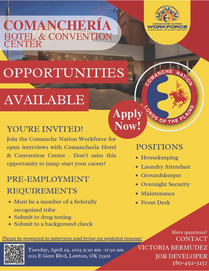 Comancheria Hotel & Convention Center Workforce Event | Comanche Nation ...